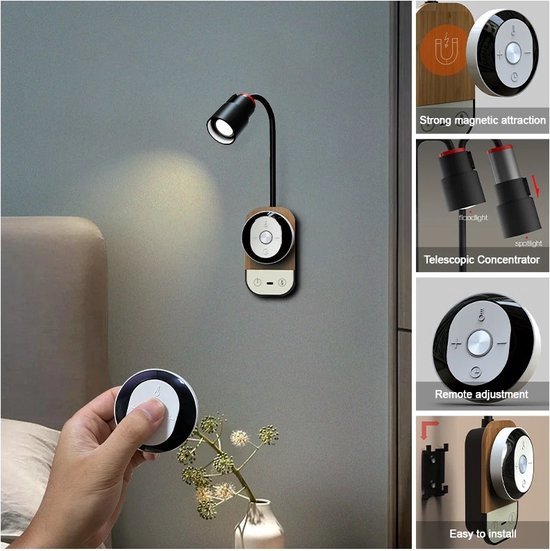 Led Leeslamp - Bedlamp Slaapkamer - Zwart - Volwassenen - Bedlampjes ...