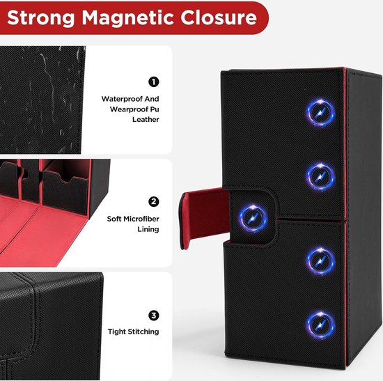 Deck Box 3 Compartments for Magic The Gathering Trading Cards - 200 ...