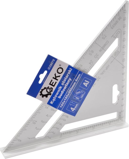 Winkelhaak - Blokhaak - Speed Square - Metrisch - 5-in-1 - Meetdriehoek - Aluminium - | bol