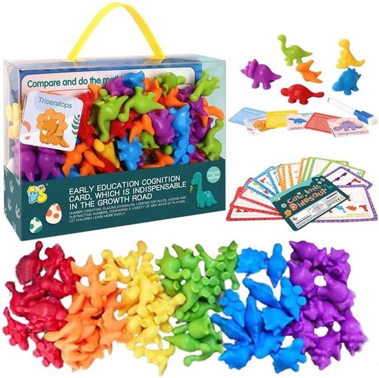 Playos® - Tellen en Sorteren - met Kaarten - Dino's - XL - Montessori ...