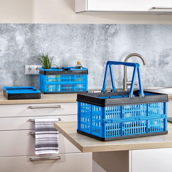 Opvouwbare Kist met Handvatten - 16L - Opvouwbare Winkelwagen ...