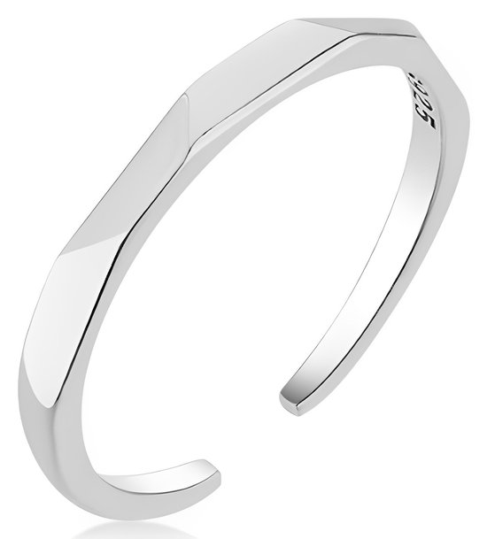 Verstelbare ring zilver 925 SFERA - Ring verstelbaar hamerslag design ...