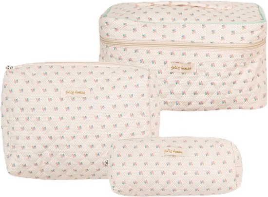 Set van 3 make-uptasjes, make-uptasje voor op reis, gewatteerde ...