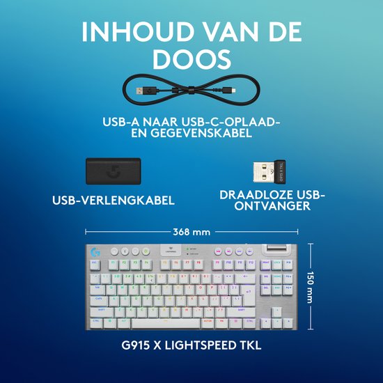 Logitech G915 X Lightspeed TKL - Draadloos Gaming Toetsenbord - Qwerty ...
