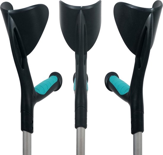 Advance elleboogkrukken met flexibele doppen, turquoise - loopkrukken ...