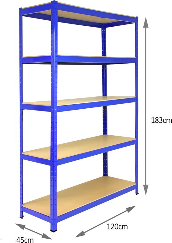 5 x T-Rax 1200mm x 450mm x 1800mm Blauw | bol