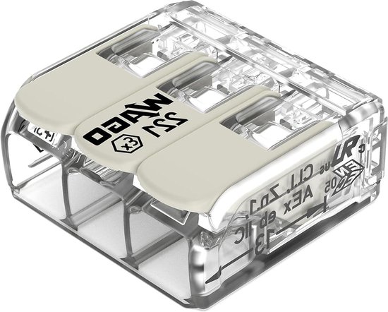 Verbindingsklemmen 221-683 3 geleiders 6 mm² 30 stuks - compacte ...