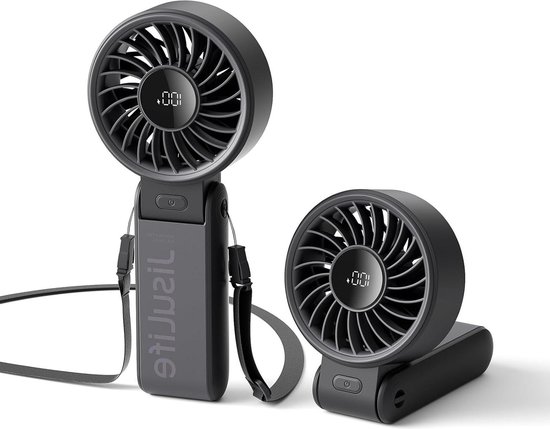 Handventilator - krachtige draagbare ventilator met led-display - 3600 ...
