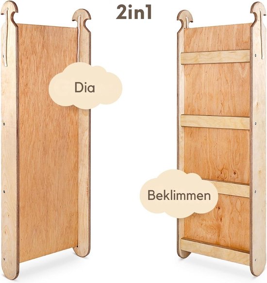 Klimdriehoek - Houten Klimrek – Klimboog voor Binnen - Met Ladder en ...
