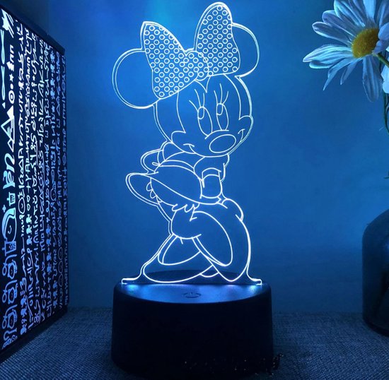 3D Lamp 14 x 19 cm | 8 kleuren | Disney Mickey Mouse - Minnie Mouse ...