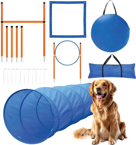 Agility Voor De Hond - 16 delig - Agility set - Hondentunnel - Horde ...