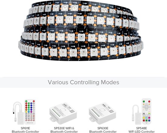 WS2812B LED strip - Individueel adresseerbaar - 144 leds/m - 1m | bol