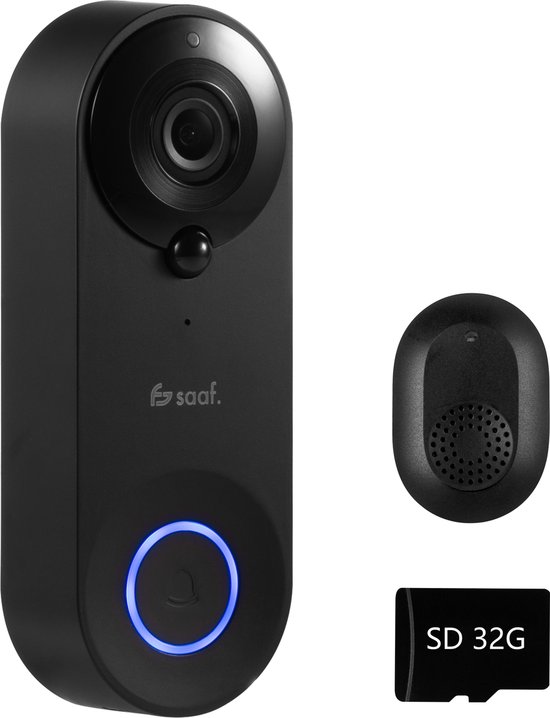Video Deurbel met Camera - Inc. Gong & 32GB SD - Draadloos - Slimme ...