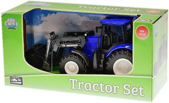Kids Globe Tractor met Frontlader - Blauw | bol