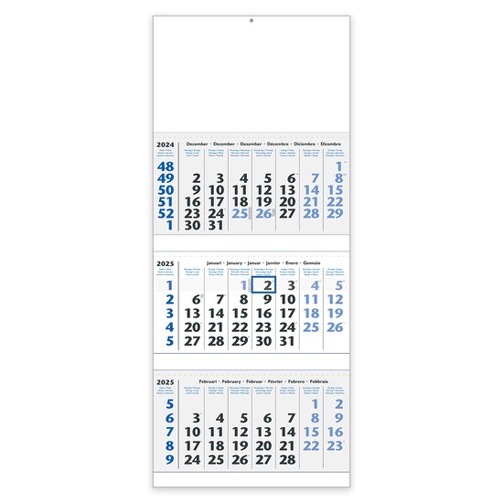 3 Maands Wandkalender de Luxe 2025 - Zestalig - Met Datumschuif en ...