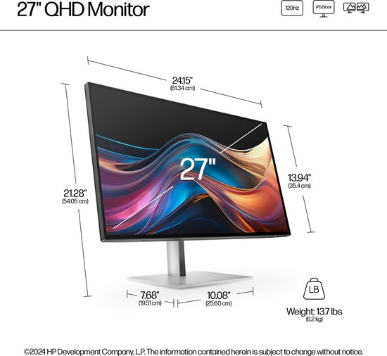 HP Serie 7 Pro 27 inch QHD-monitor - 727pq | bol