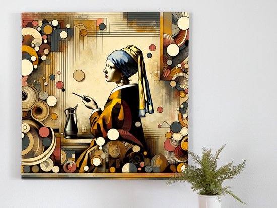Abstract vermeer schilderij | Abstracte interpretatie van Vermeer's ...