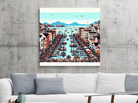 Pixel art haven schilderij | Haven of Dreams: A Pixelated Masterpiece ...