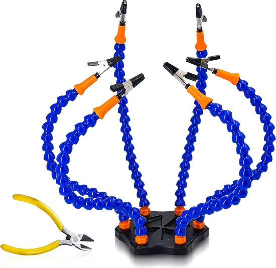 Third Hand Soldering Tool Six Arms Help Hands Non-slip Aluminum Base ...