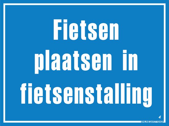 Fietsen Plaatsen in Fietsenstalling Bord - Bord 400 x 300 mm – (Forex ...