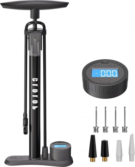 Fietspomp met drukmeter Hoge Druk 160 PSI - Luchtbal Pomp Inflator - Schrader en... | bol