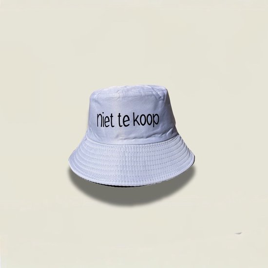 Bucket hat - met tekst Niet te koop - wit - festival - hoedje ...