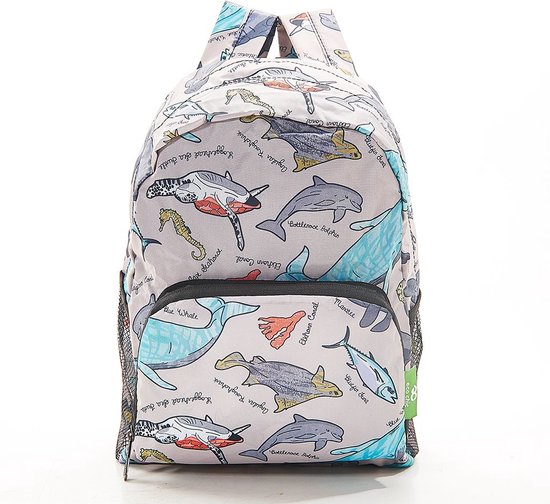 Eco Chic - Mini Backpack - G05GY - Grey - Sea Creatures | bol