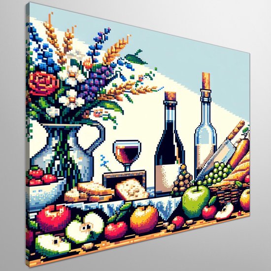 Pixel art stilleven schilderij | Pixelated tranquility: An exquisite ...