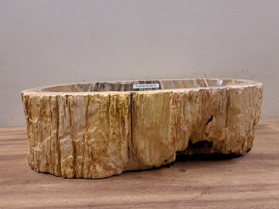 Waskom van versteend hout - 56x38x15cm - FL22764 | bol