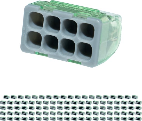 Lasklem - Primtex - 8 Polig - 0.2-2.5 mm2 - Grijs - 100 Stuks | bol