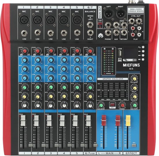 Professioneel DJ Audio Mengpaneel met Bluetooth, USB en Digitale ...