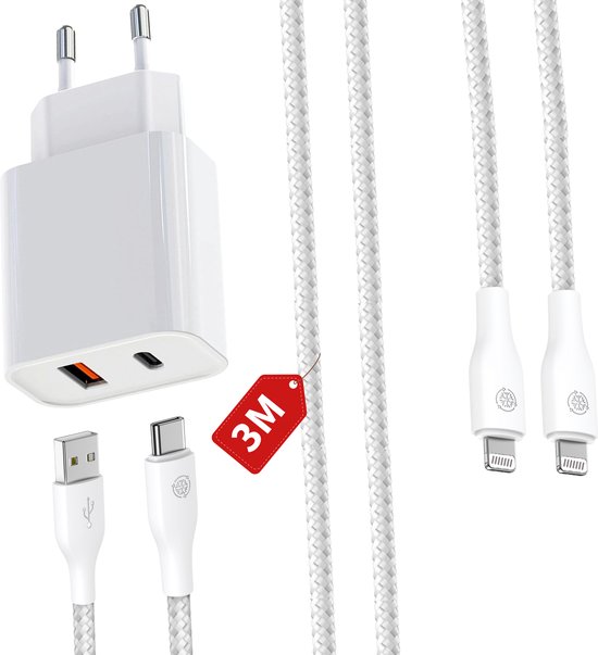 35W USB C Adapter - 2 Poorten - USB + USB-C Lader geschikt voor Apple ...