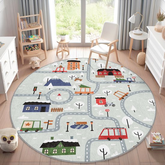 Kinderkamer Vloerkleed Rond Tapijt|Educatieve kindertapijten|Antislip ...