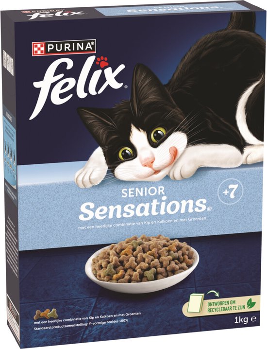 2x Felix Sensations senior met kip & kalkoen 1kg | bol