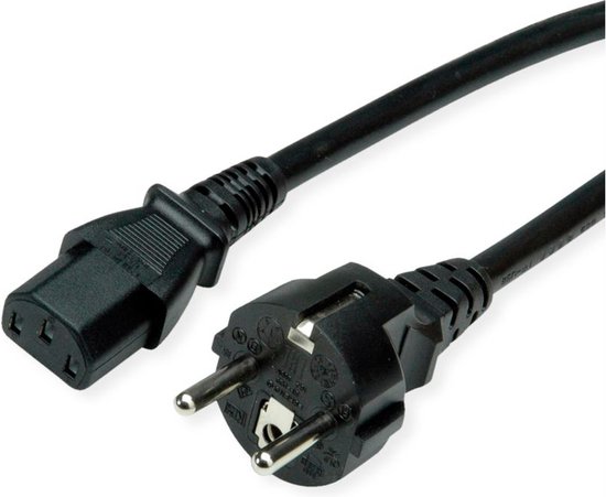 VALUE 19.99.1024 electriciteitssnoer Zwart 1,8 m Netstekker type E+F ...