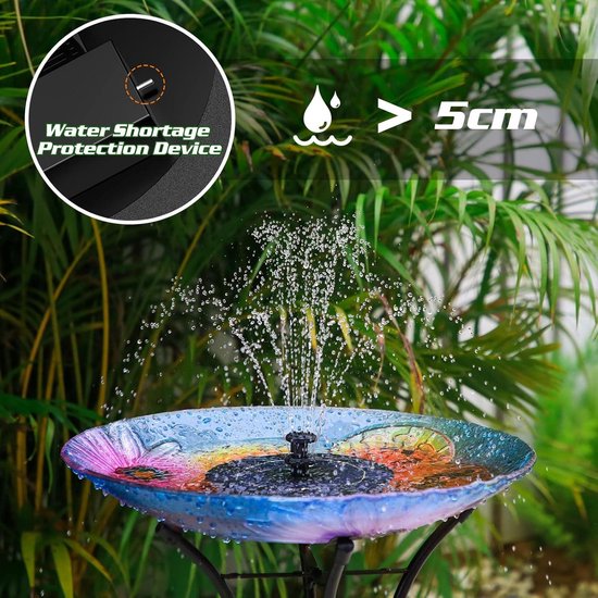 Waterfontein Outdoor Solar Fontein - 6 Sproeiers - 180 mm Zonnepaneel ...