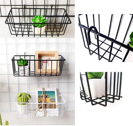 Wandrek 2 stuks Design Metalen Wandrooster - Fotowand Raster Rek ...