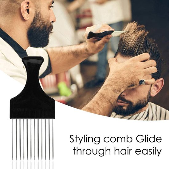 Metalen Afro Kam | 6 Packs Braid Pick Kappers Ontwarren Pruik Vlecht ...