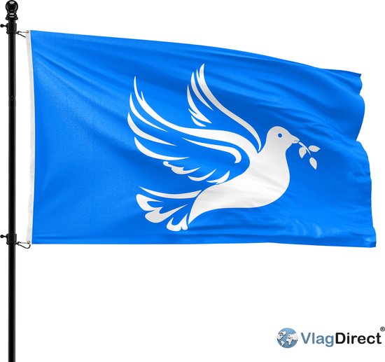 VlagDirect - Vredesvlag - Vrede vlag - Vredevlag met duif - 90 x 150 cm. | bol