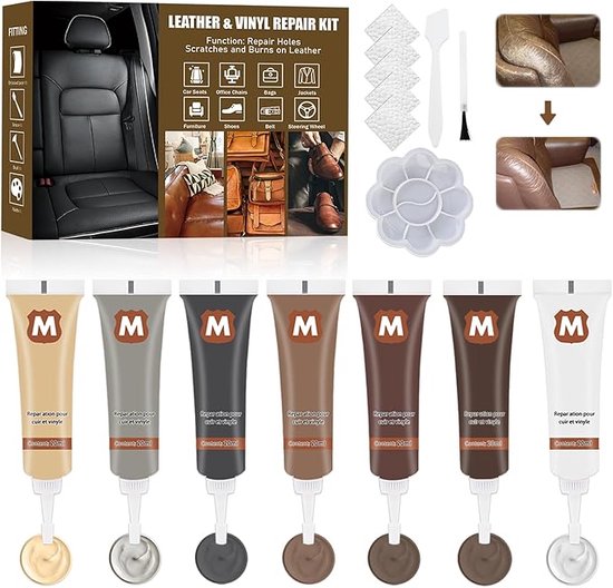 Equivera Leer Reparatie Set - Leder Reparatie Set - Leder Reparatie Kit - | bol