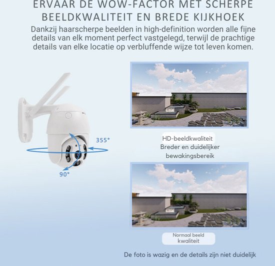 Narvie Outdoor IP-camera Q3-2MP - 2.4 GHz - 360° Beveiligingscamera met ...