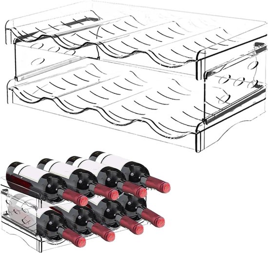 Flessenrek stapelbaar voor koelkast en keukenwerkblad - transparant ...