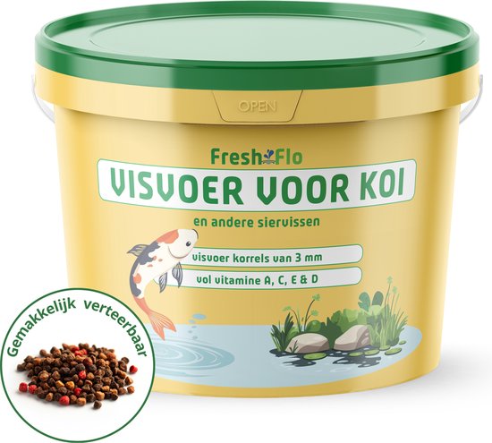FreshFlo Visvoer voor Koi (1kg), 3mm Koivoer korrels, ook voor andere ...