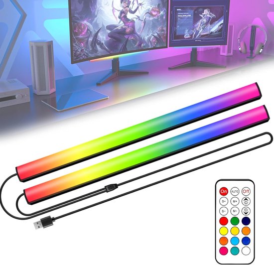 RGB Undermonitor Lamp - 2-in-1 Gaming Verlichting LED - Schermbalk voor ...