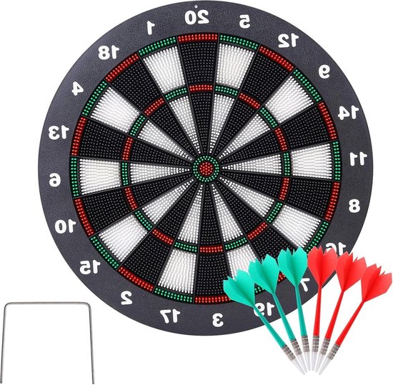 Safety Dart Board Set voor kinderen - 16.4 inch - Rubberen dartbord - 6 ...