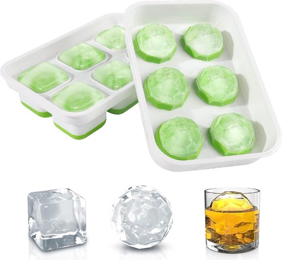 DOQAUS Grote IJSballen - IJsblokjesbakjes Set van 2, Gemakkelijk te ...