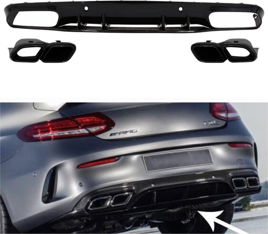 Sport Diffuser Double Tips Geschikt Voor Mercedes C C205 A205 14-19 C63 ...