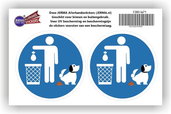 Hondenpoep opruimen, pictogram set 2 stickers | bol