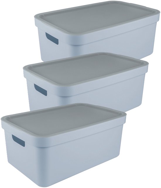 Sunware opbergbox Sigma - 3x - met deksel - kunststof - 45L ...