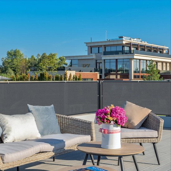 Balcony Coverings - Windshield and Blinds 90 x 500 cm Anthracite by ...